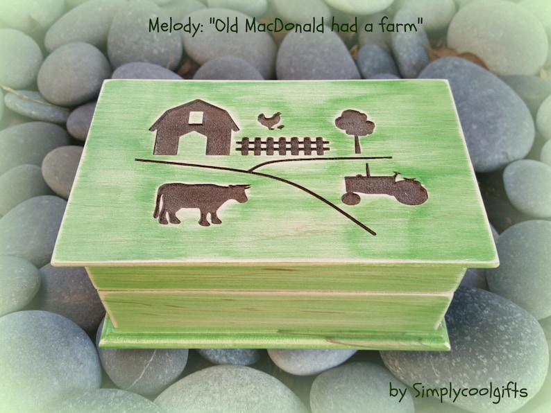 Music Box Farm Theme Music Jewelry Box Farm Theme Nursery - Etsy