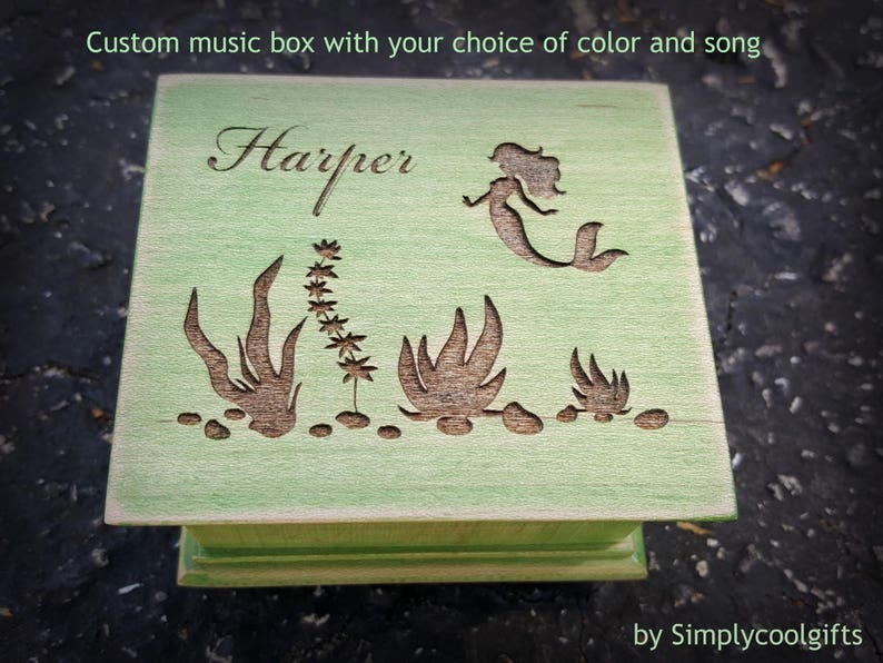 Mermaid Music Box Little Mermaid Gift Engraved Music Box - Etsy