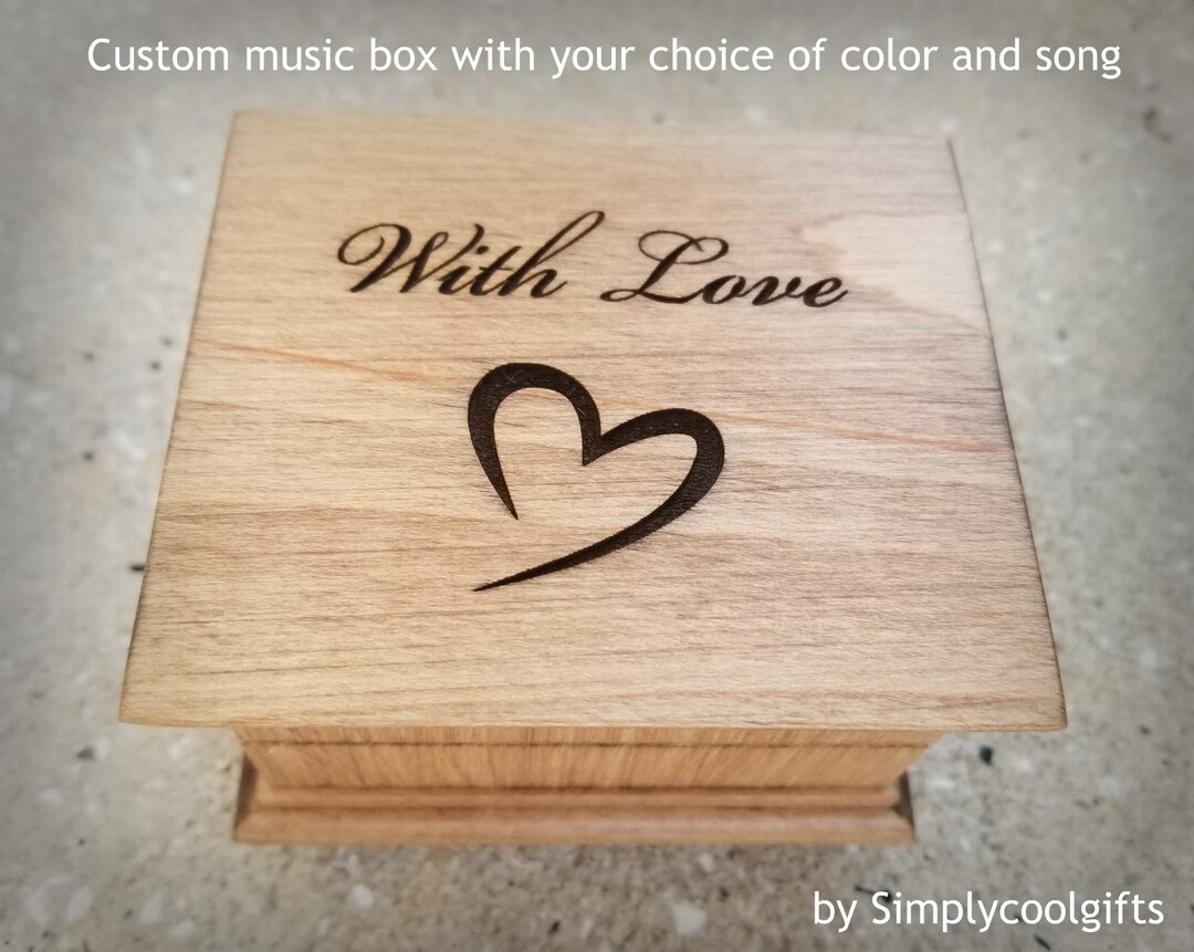 Heart Music Box Wedding Music Box Wooden Music Box Custom - Etsy
