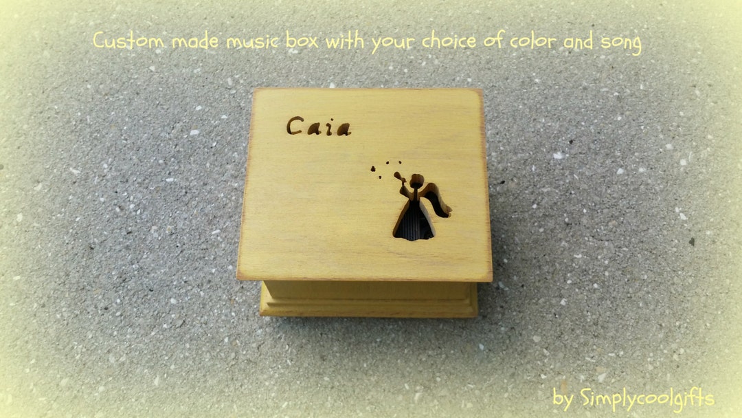 Angel Music Box - Wooden Music Box - Custom Made Music Box With Name ...