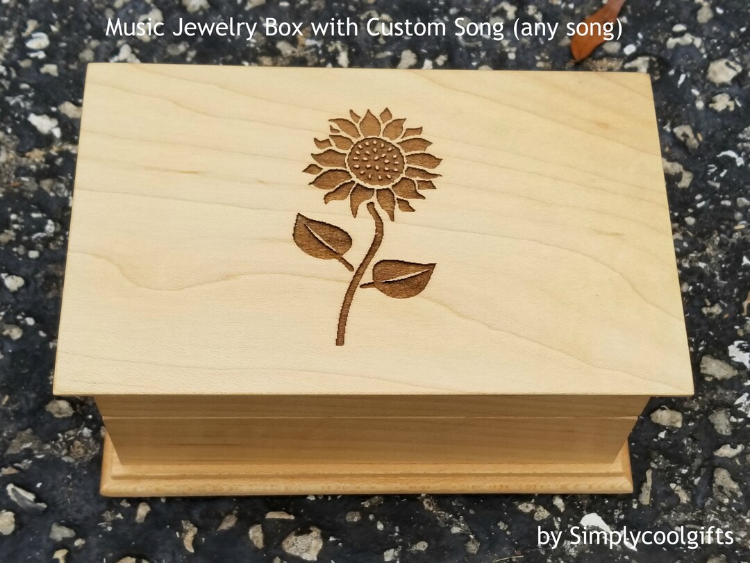 Music Box Custom Song Sunflower Box Music Box Choose Your - Etsy