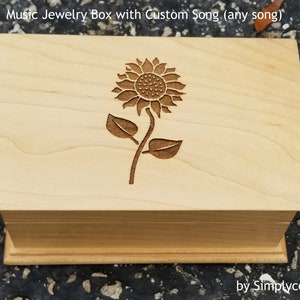 Music Box Custom Song Sunflower Box Music Box Choose Your - Etsy