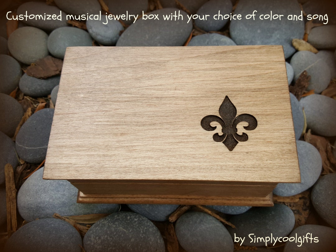 Fleur De Lis, Music Box, Custom Made Music Box, Musical Jewelry Box ...