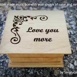 Love You More, Music Box, Love, Music Boxes, Wooden Music Box, Custom ...