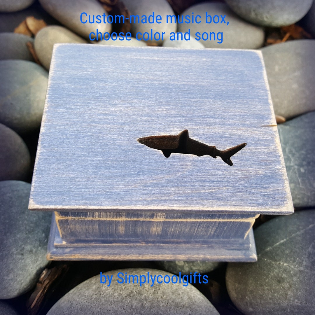 Shark Music Box - Custom-made Music Box Choose Your Color and Song, Add ...