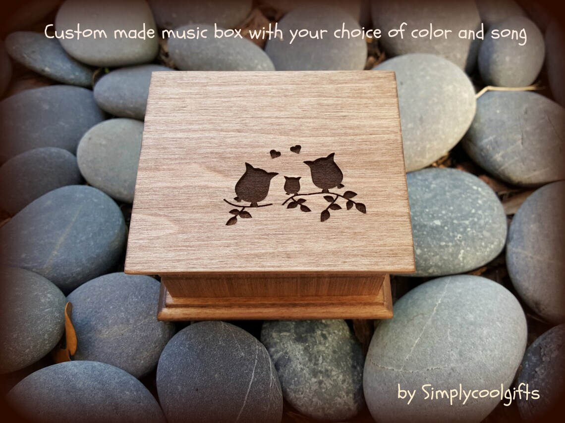 Owl Family Owls Love Owls Music Box Music Boxes Custom - Etsy