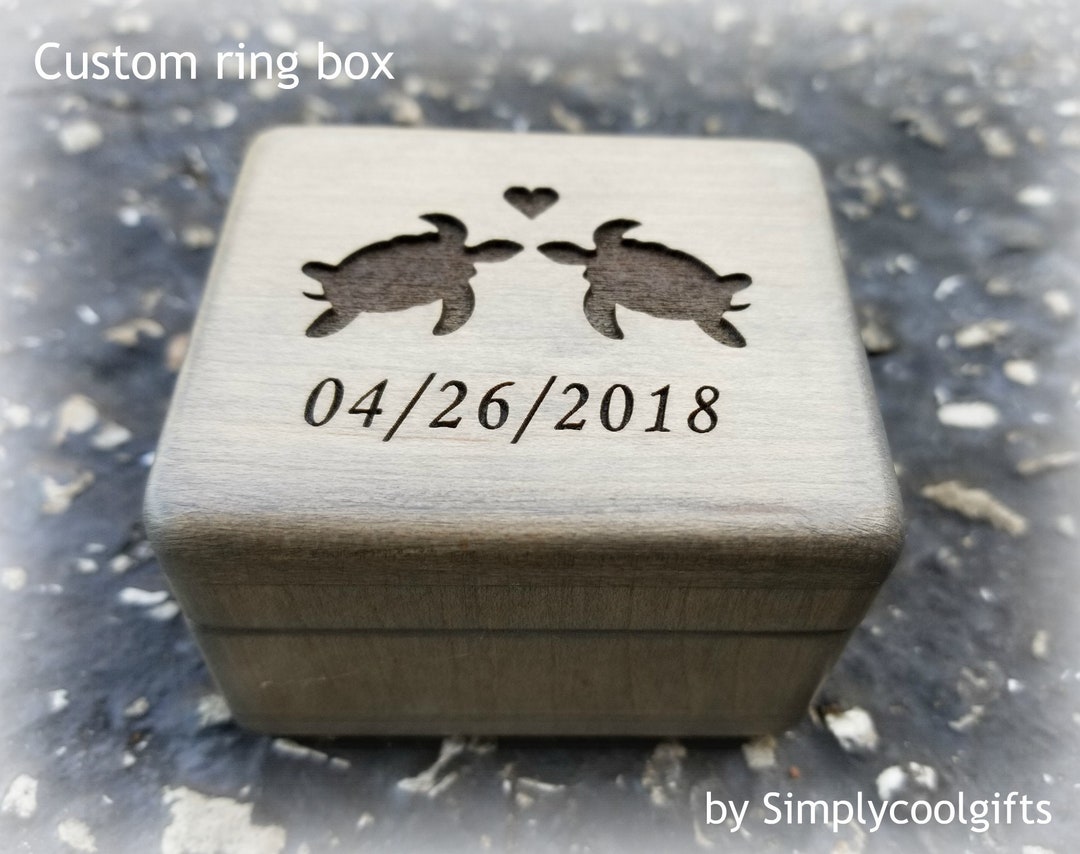 Proposal Ring Box - Engagement Ring Box - Sea Turtle Box - Custom Ring ...