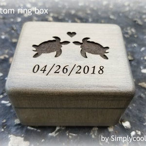 Proposal Ring Box - Engagement Ring Box - Sea Turtle Box - Custom Ring ...