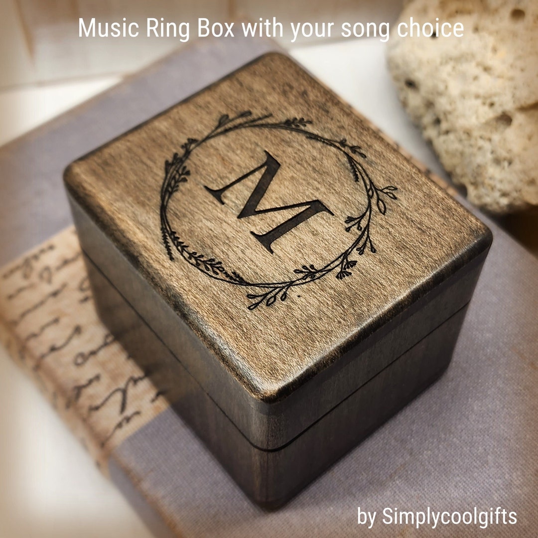 Monogrammed Proposal Box - Custom Song Ring Box - Engagement Box ...