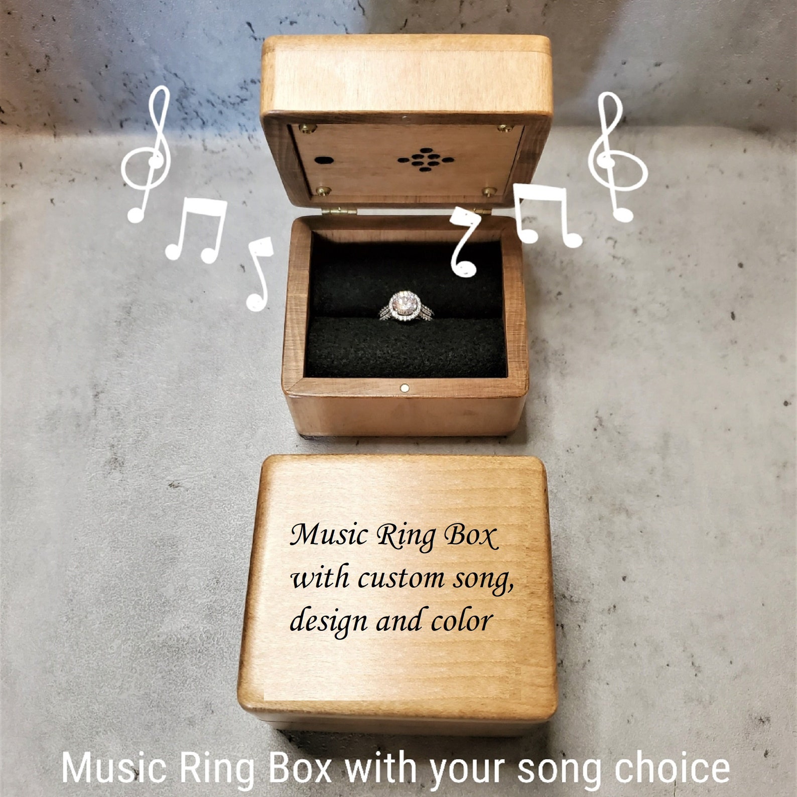 Music Ring Box Custom Song Ring Box Engagement Box Playing - Etsy