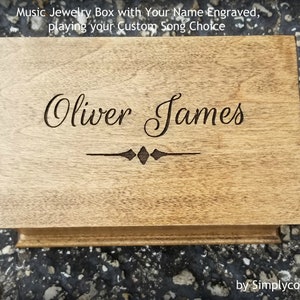 Name Engraved Music Box Custom Song Name Engraved Music | Etsy