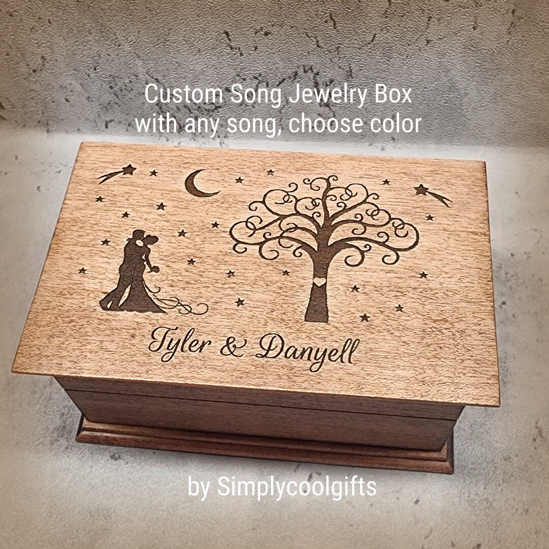 Wedding Jewelry Box - Personalized Music Box - Custom Song Music Box ...