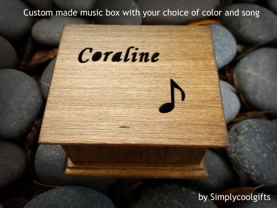Music Theme Gift Wooden Music Box Engraved Box With a | Etsy