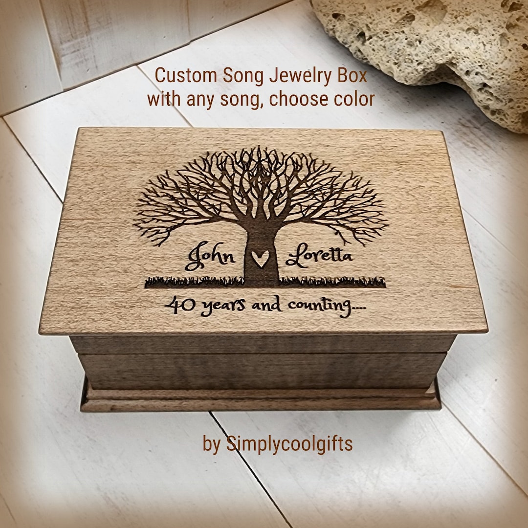 Anniversary Gift - Engraved Jewelry Box - Music Box Custom Song ...