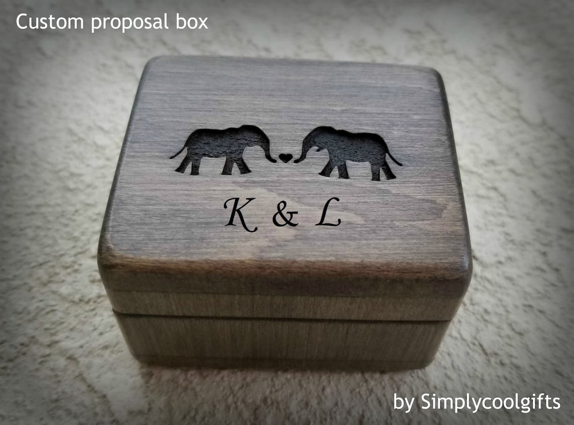 Proposal Ring Box Engraved Ring Box Wooden Ring Box | Etsy