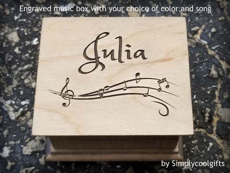 Wooden Music Box Music Lover Gift Musical Note Gift - Etsy