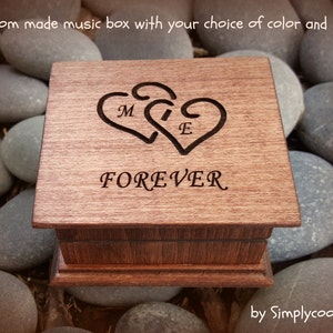 Intertwined Hearts Box - Forever Music Box - Monogrammed Gift Box ...