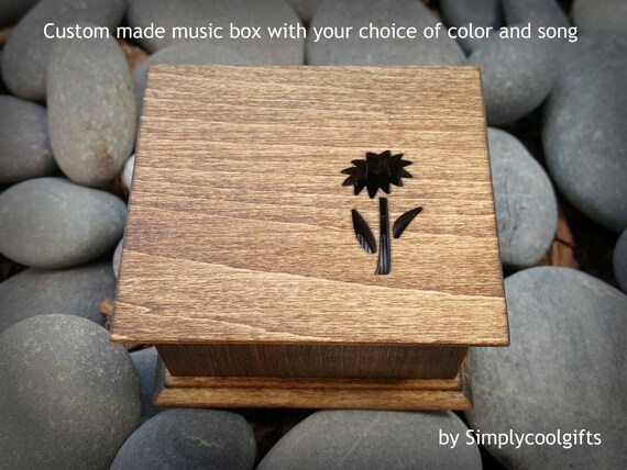 Music Box Music Boxes Wooden Music Box Sunflower Gifts - Etsy