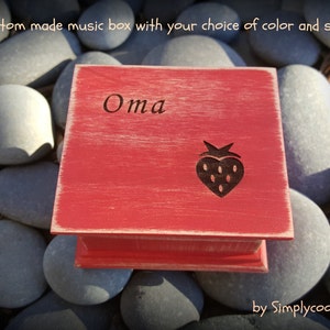 Name Engraving - Custom Music Box - Wooden Music Box With Strawberry ...