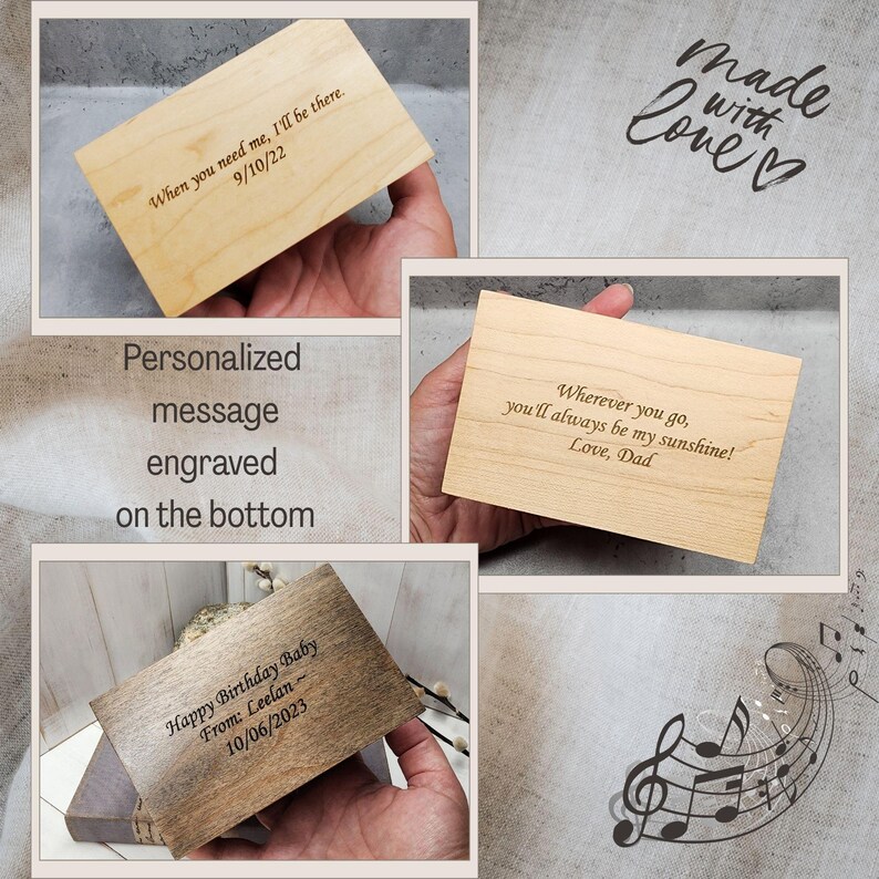 Personalized Music Jewelry Box With Custom Song – Engraved Wooden ...