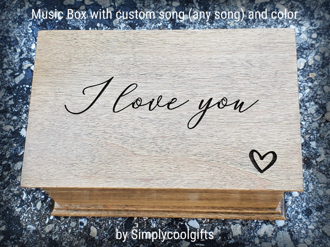 I Love You Box Custom Music Box Music Box Choose Your Song - Etsy