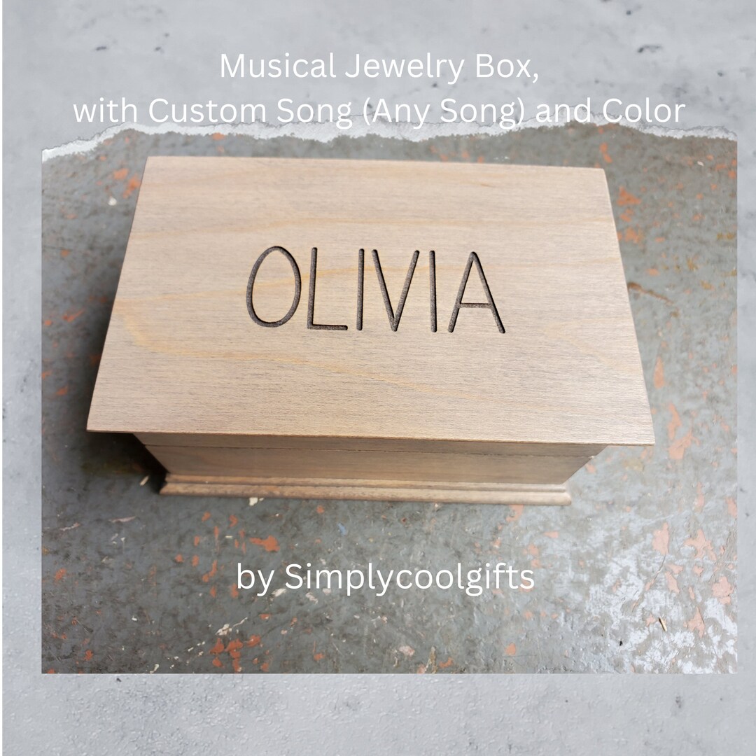 Name Jewelry Box - Music Box Custom Song - Name Engraved Music Jewelry ...