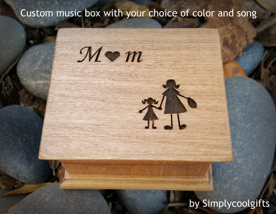 Mom Music Box Gift for Mom Custom Music Box With a Mother and Daughter ...