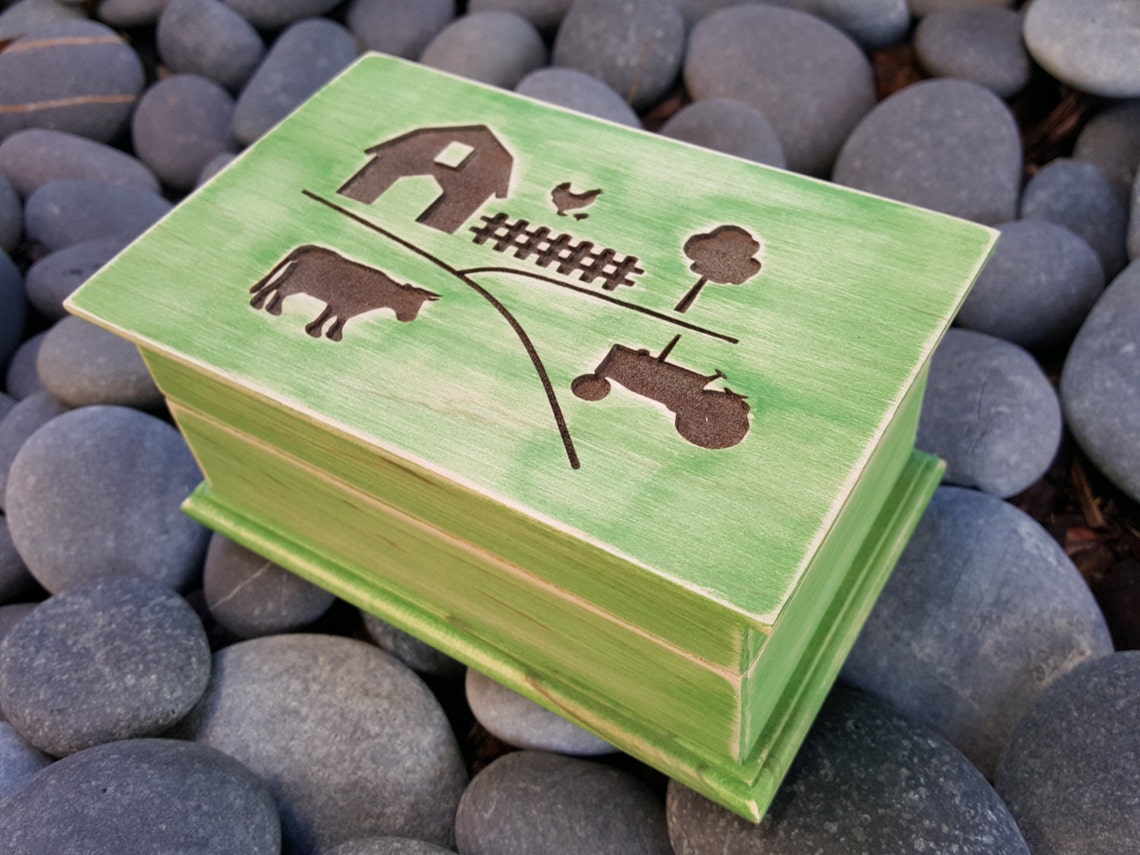 Music box farm theme music jewelry box farm theme nursery | Etsy