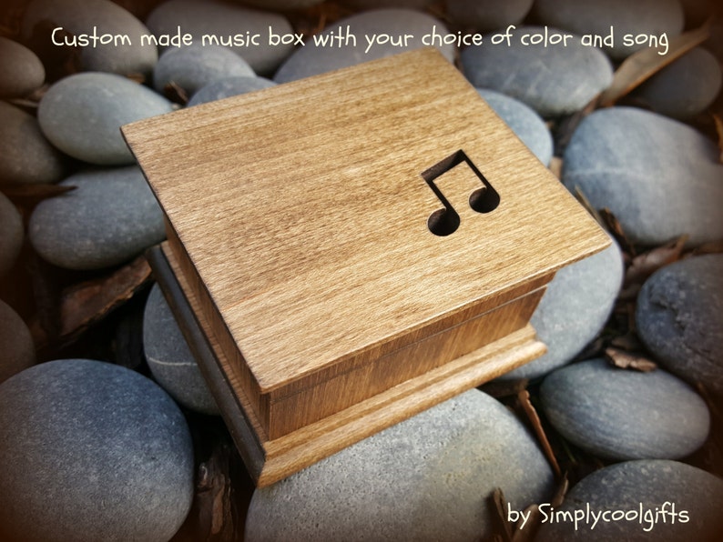 Musical note music box wooden music box custom music box | Etsy