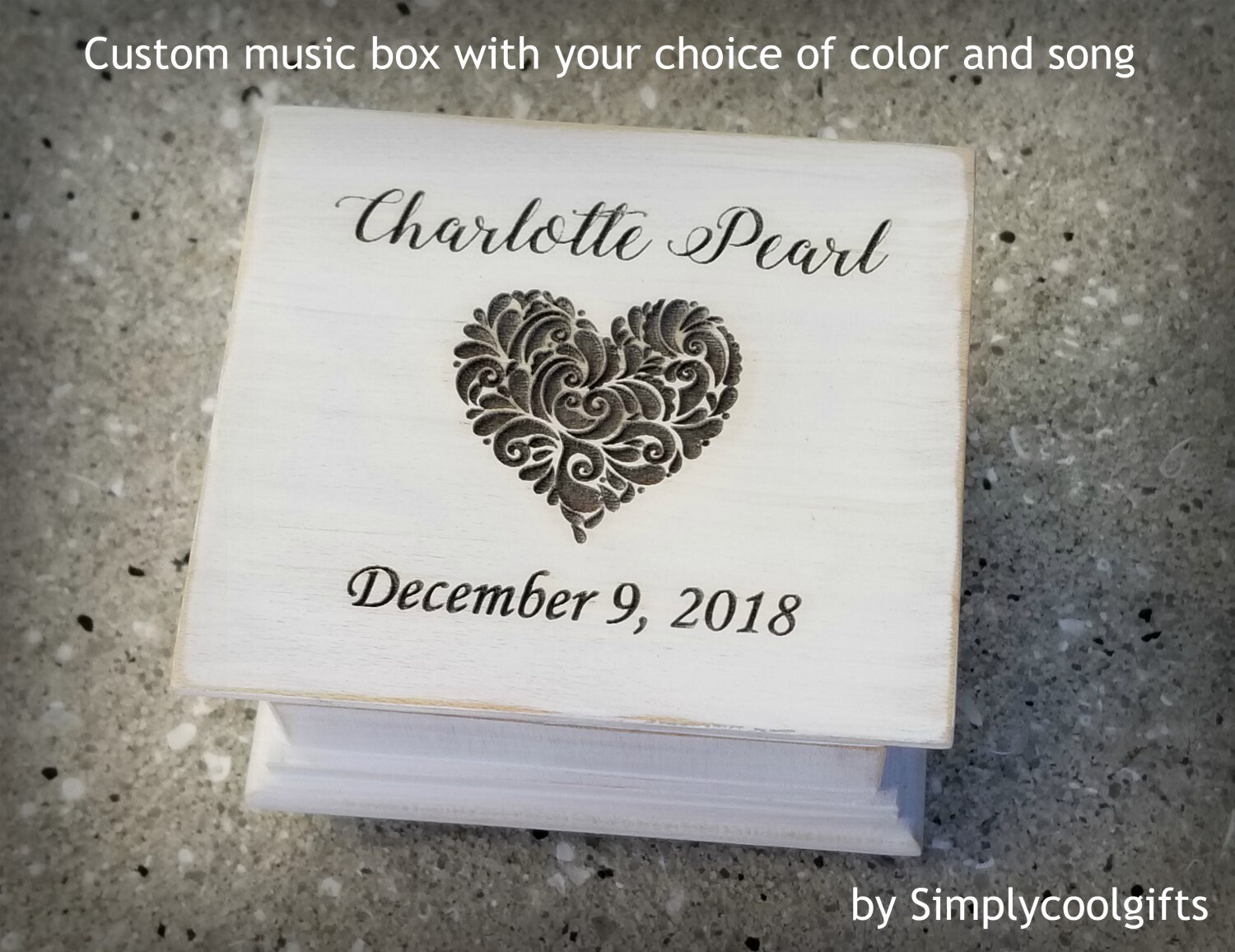 Music box for bride i love you heart music box love music | Etsy