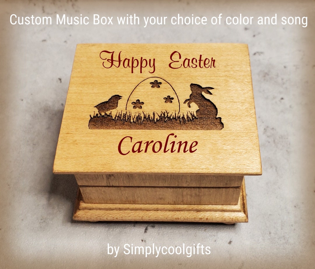 Easter Gift With Name Easter Box for Girls Custom Engraved Music Box ...