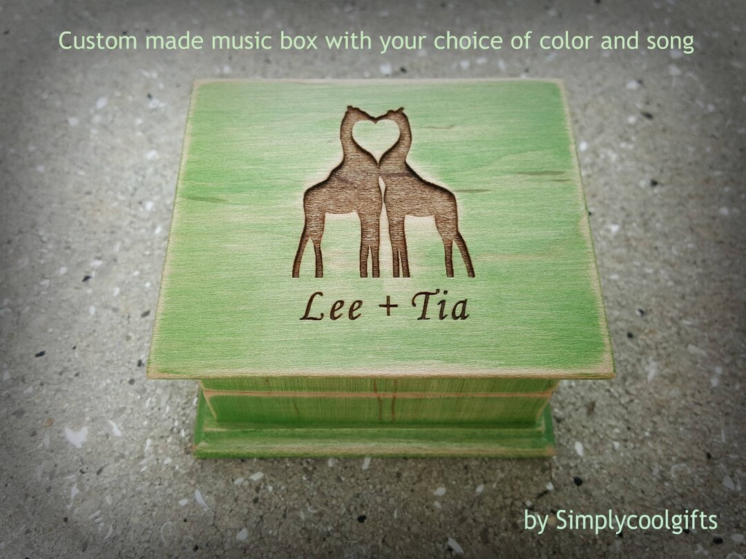 Love Giraffes Music Box Personalized Music Box With Your Names ...