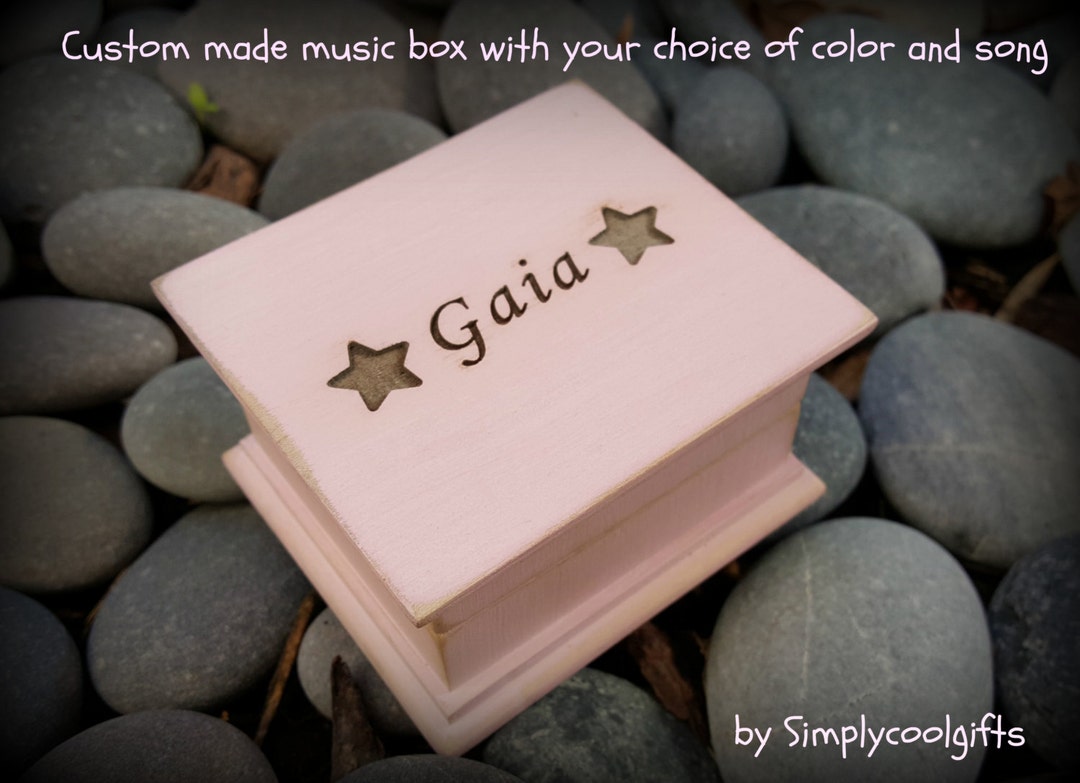 Star Music Box - Wooden Music Box -custom Made Music Box With Stars and ...