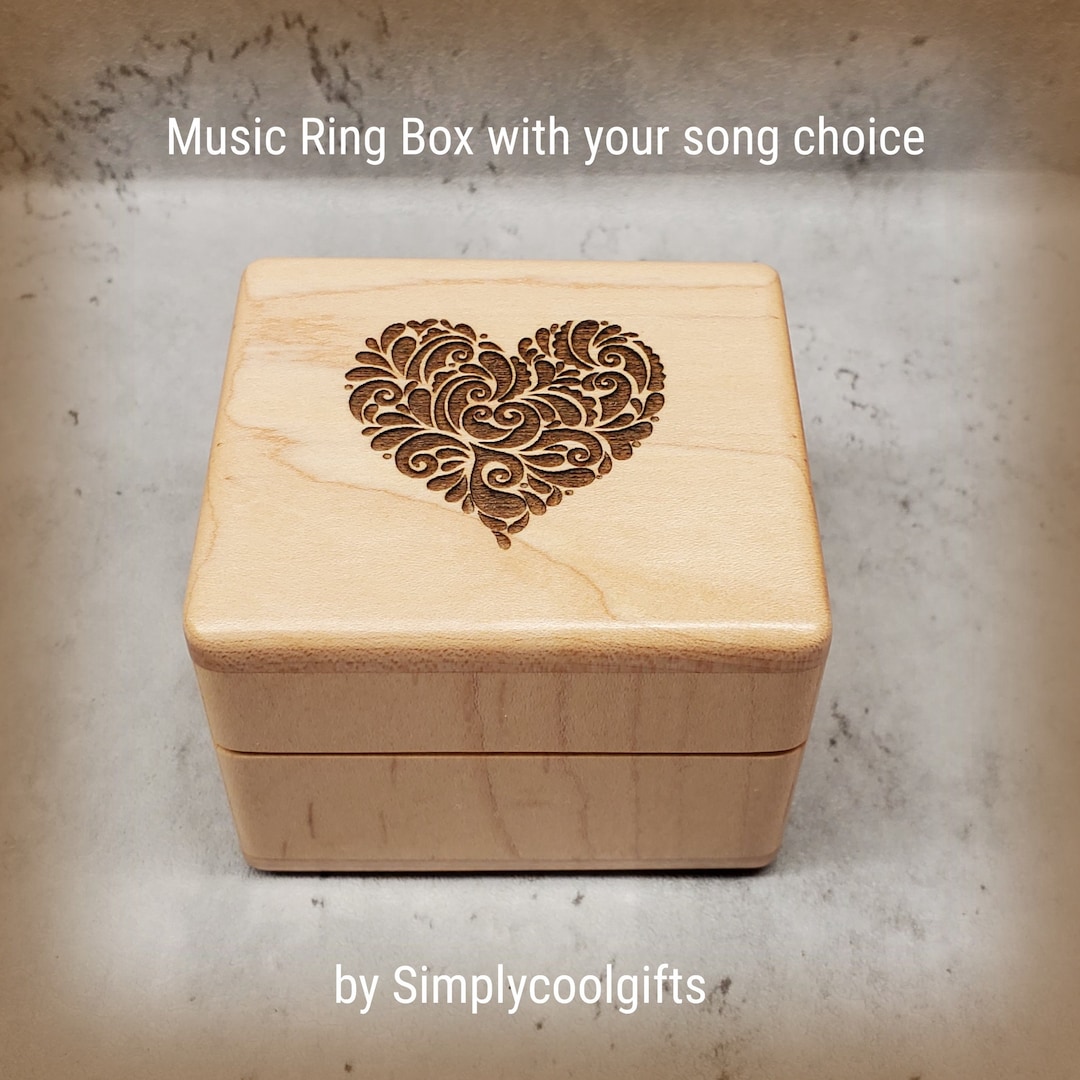 Heart Ring Box - Custom Song Proposal Box - Engagement Box Playing Your ...