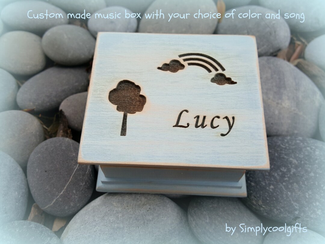 Music Box, Wooden Music Box, Custom Made Music Box, Rainbow Music Box ...