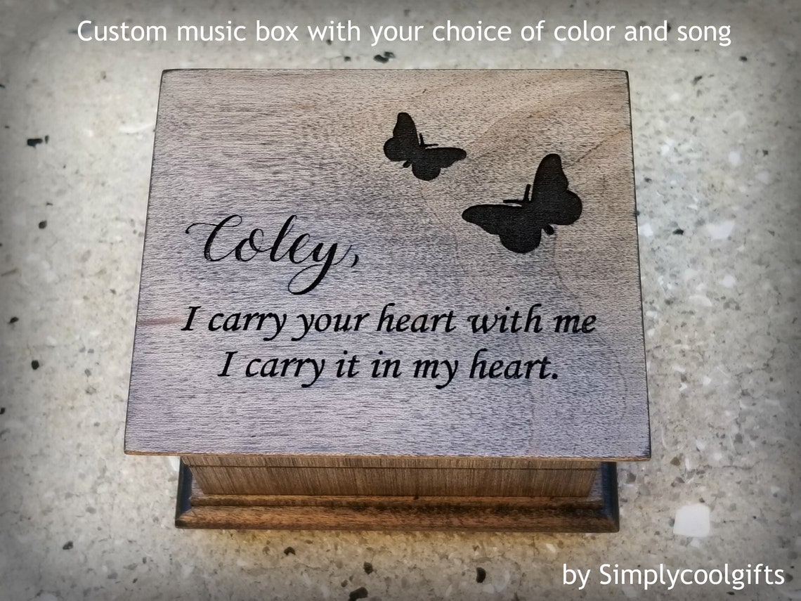 Engraved Music Box Custom Music Box Wooden Music Box With - Etsy