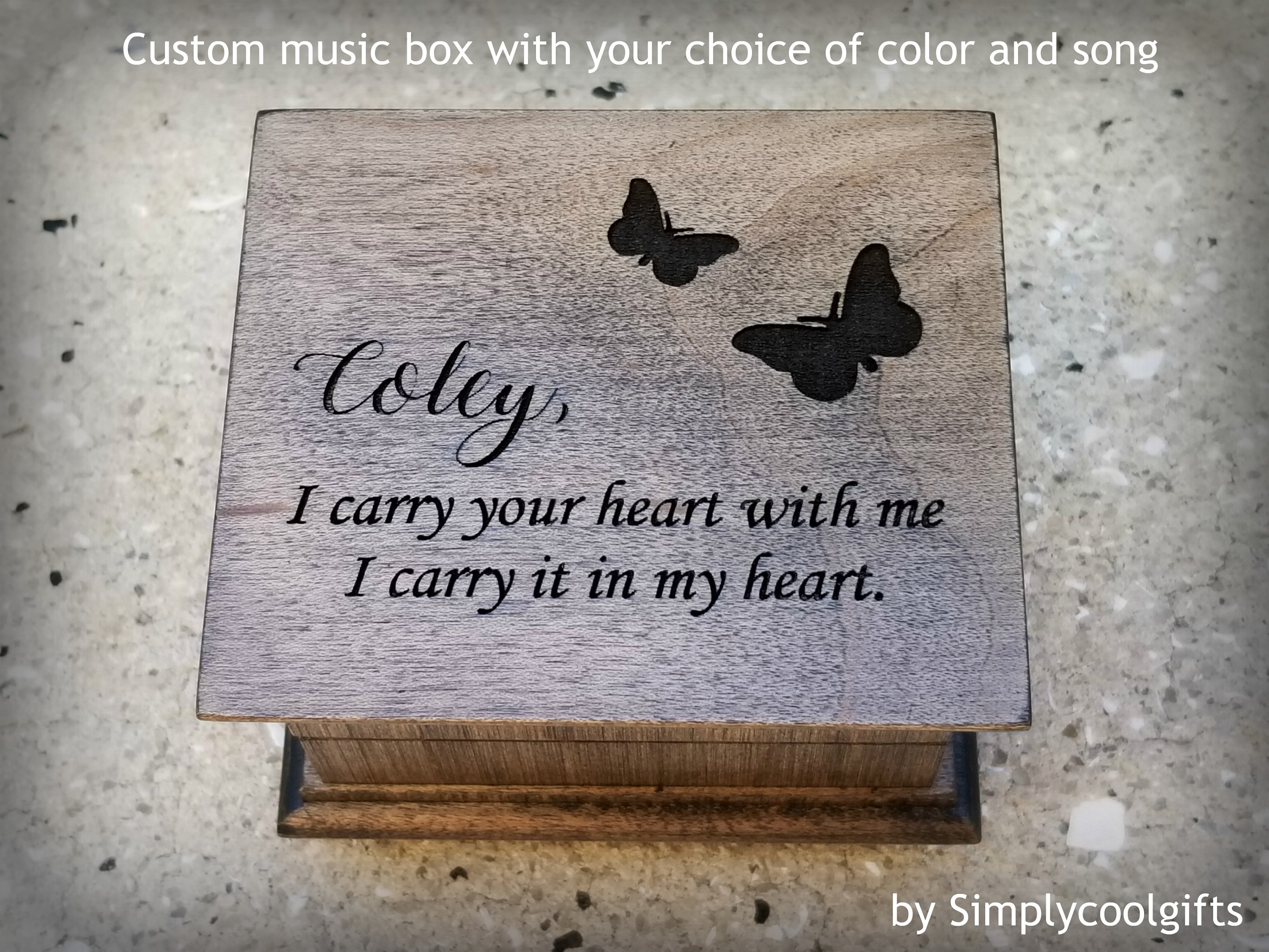 Engraved Music Box Custom Music Box Wooden music box with | Etsy