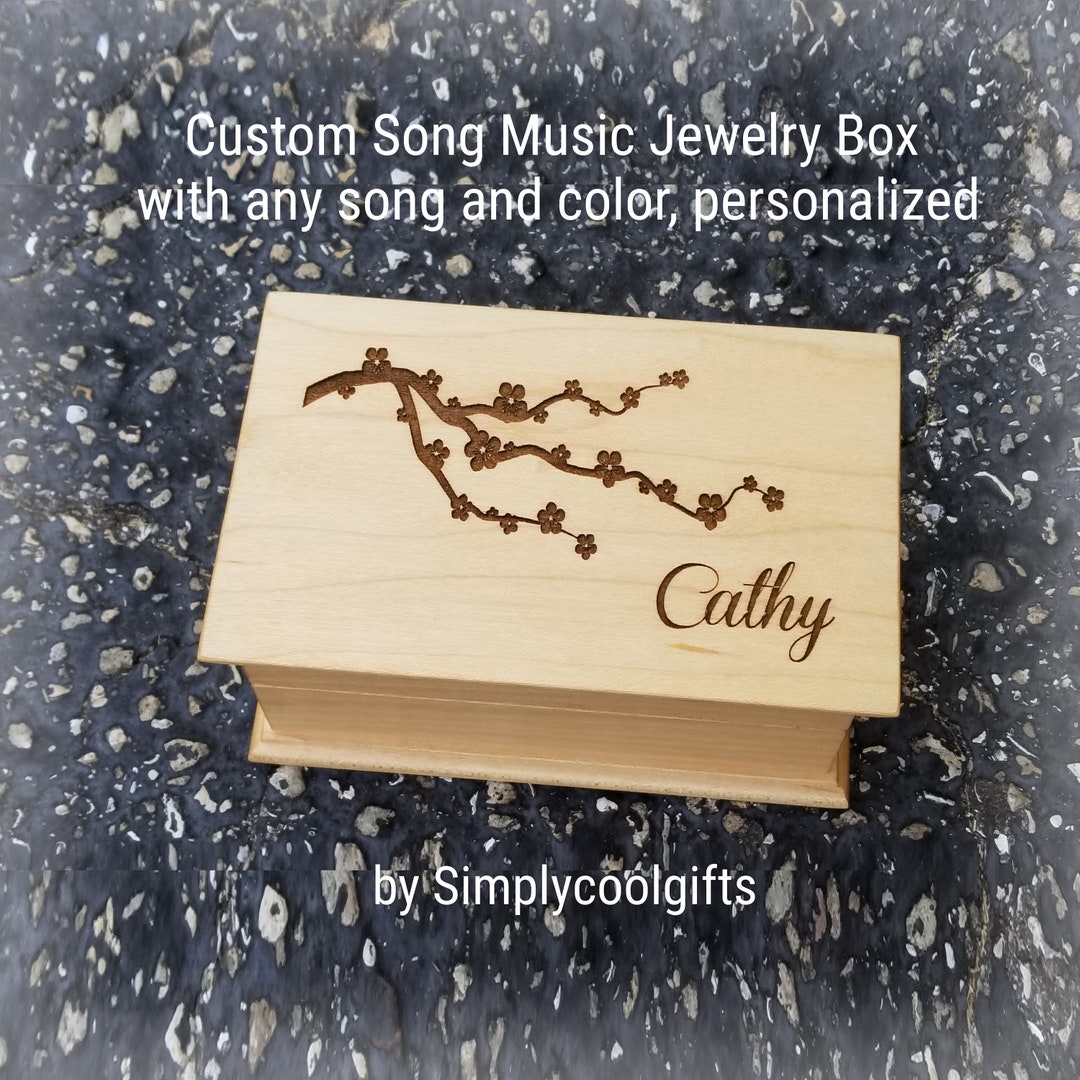 Birthday Gift - Music Box Custom Song - Name Engraved Music Jewelry Box ...