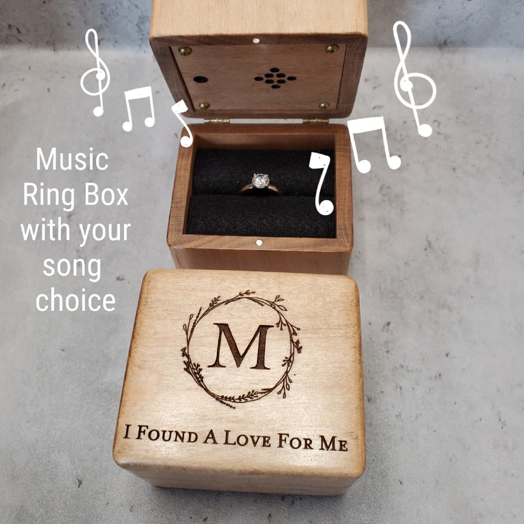 Monogrammed Proposal Box - Custom Song Ring Box - Engagement Box ...