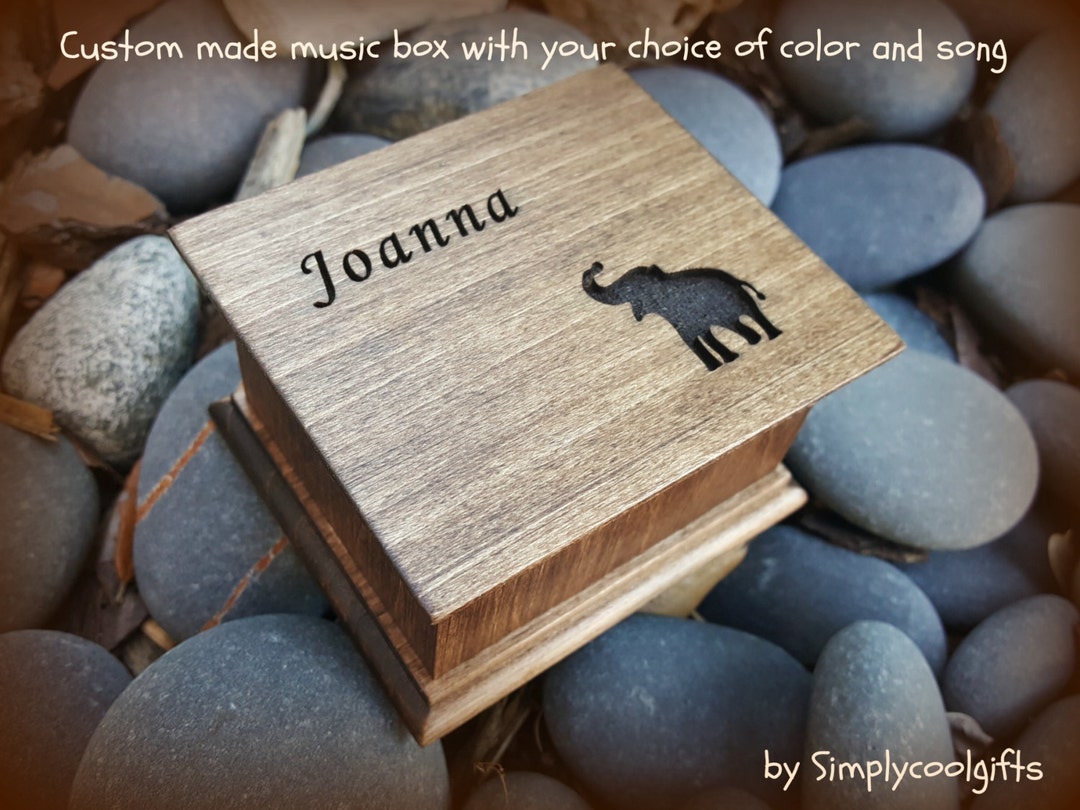 Elephant Gift - Personalized Box - Dumbo Music Box - Engraved Music Box ...