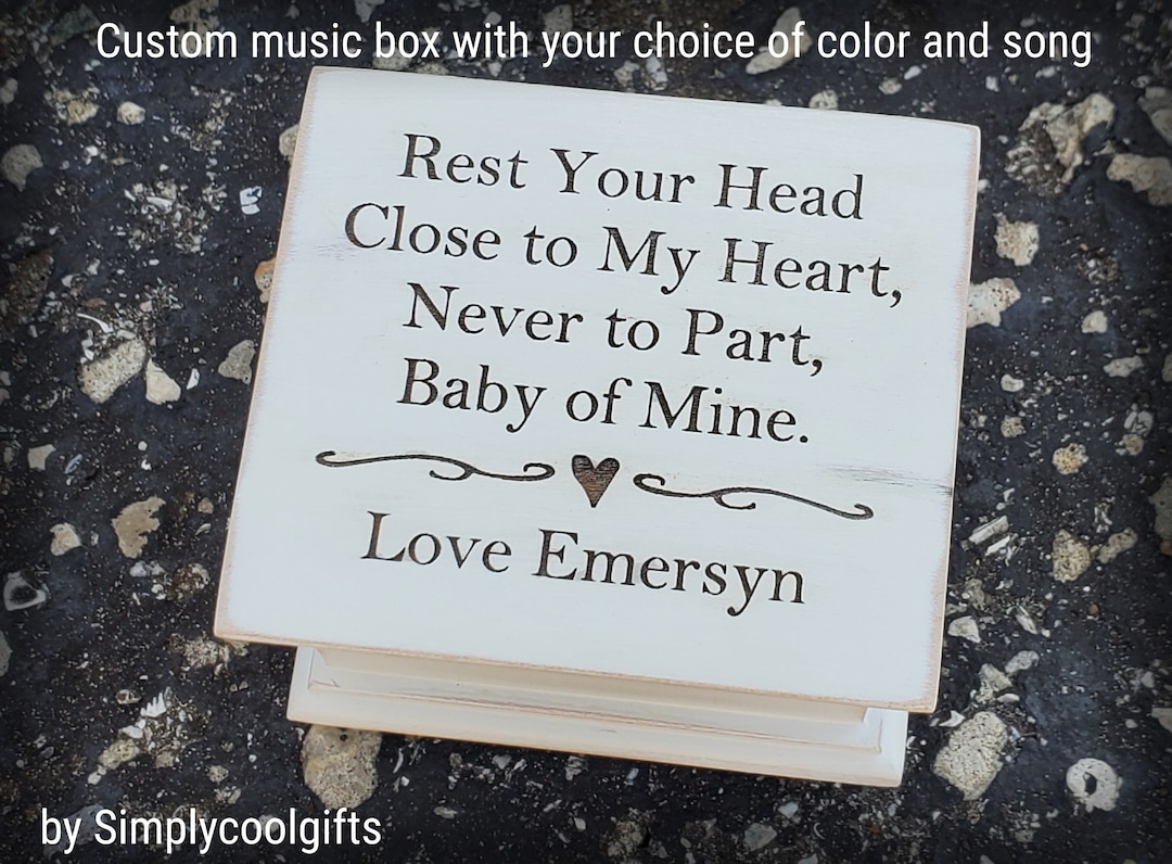 Personalized Music Box Custom Music Box Engraved Music Box With Real ...