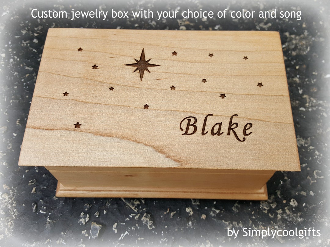 Stars, Shining Star, Music Box, Jewelry Box, Wooden Jewelry Box, Custom ...