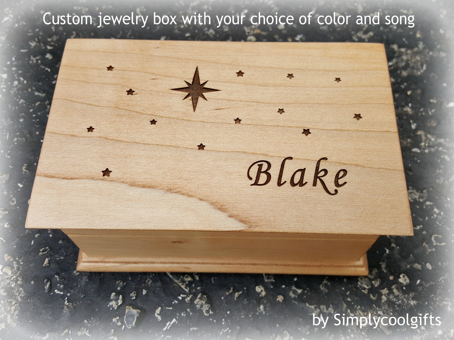 Stars Shining Star Music Box Jewelry Box Wooden Jewelry - Etsy