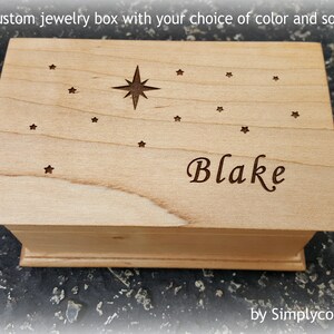 Stars, Shining Star, Music Box, Jewelry Box, Wooden Jewelry Box, Custom ...