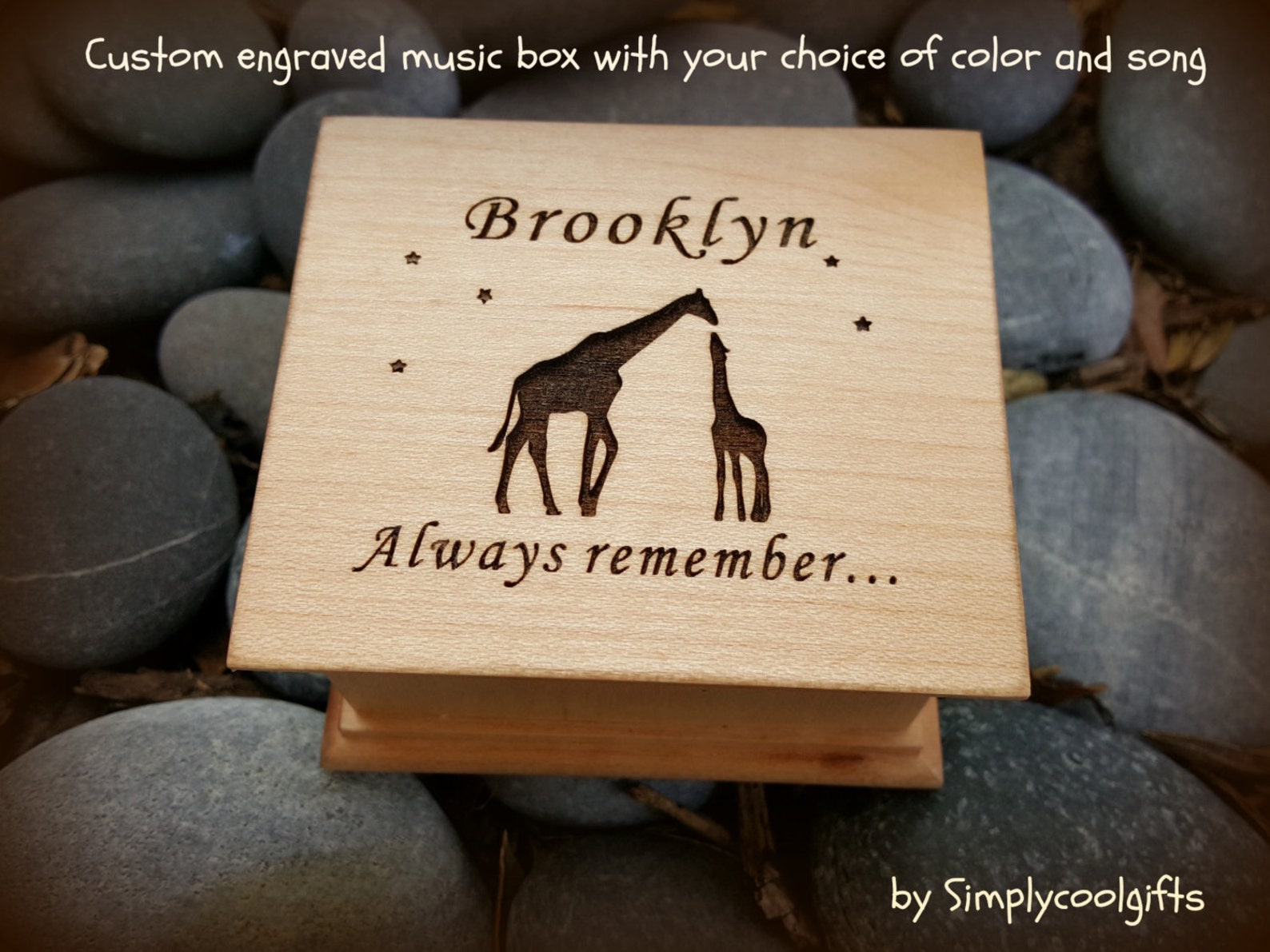 Music Box Wooden Music Box Custom Gift Giraffes - Etsy