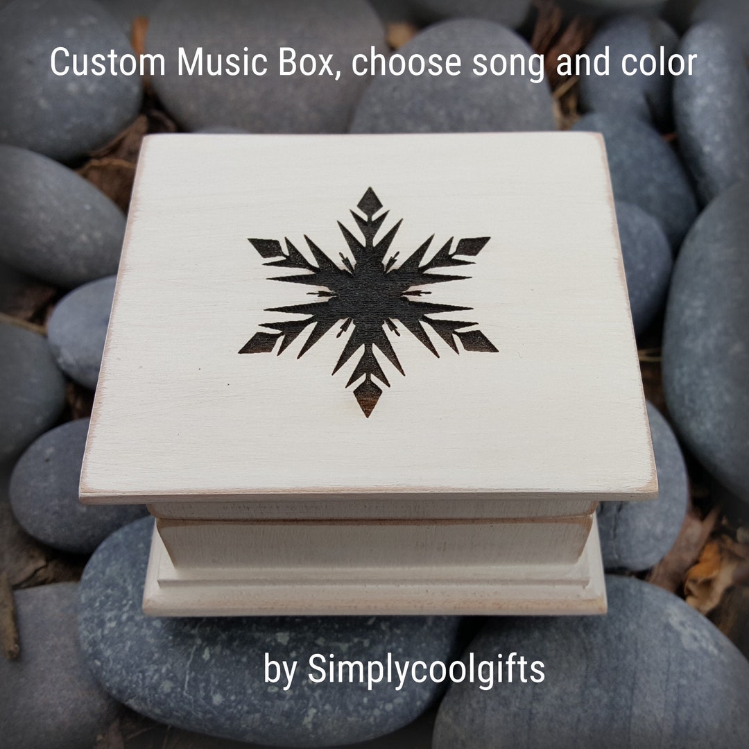 Snowflake Music Box Christmas Music Box, Choose Color and Song, Custom ...