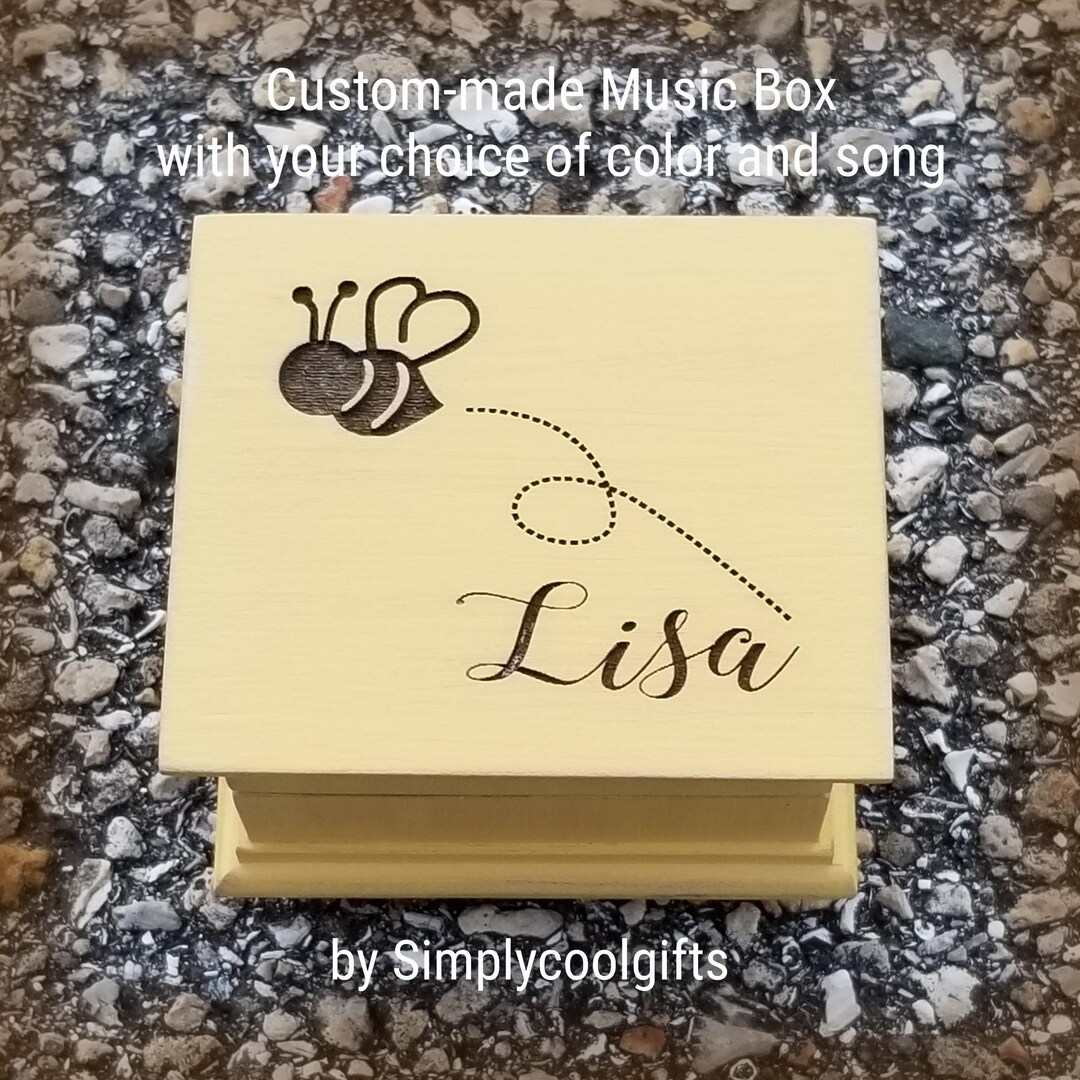 Bumble Bee Music Box Name Engraved Gift Bumble Bee Birthday Gift for ...