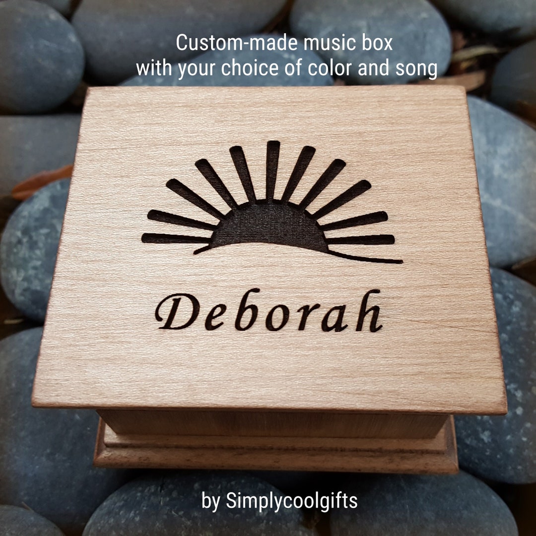 Sunshine Music Box - Name Engraved Music Box - Wooden Music Box, Choose ...