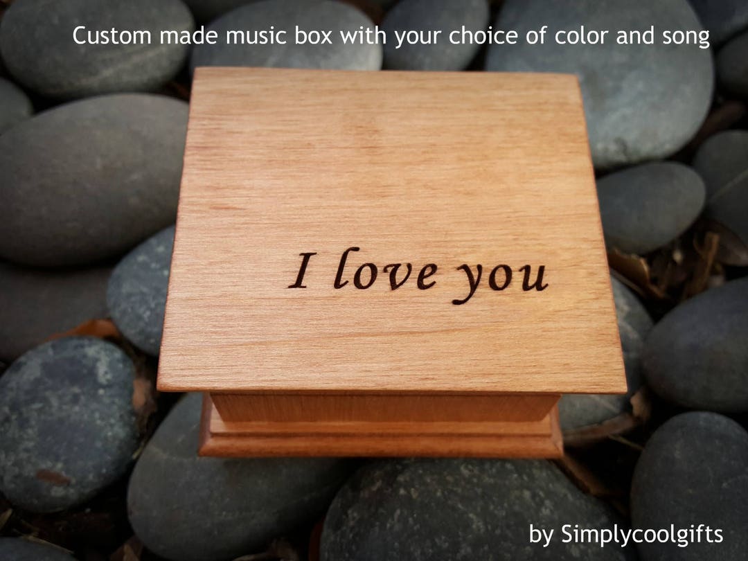 Music Box, Wooden Music Box, Custom Music Box, I Love You, Personalized ...