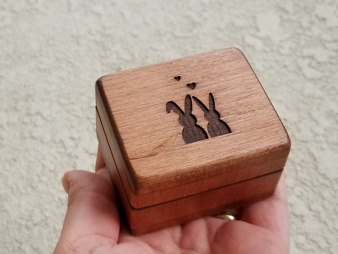 Proposal Box Engagement box Custom Ring box with bunnies | Etsy